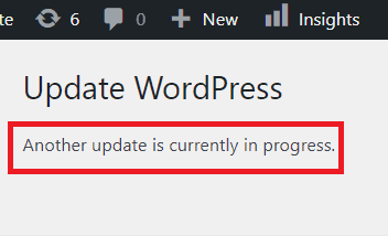 آموزش رفع خطای Another Update in Progress در وردپرس - ایرانیکا سرور