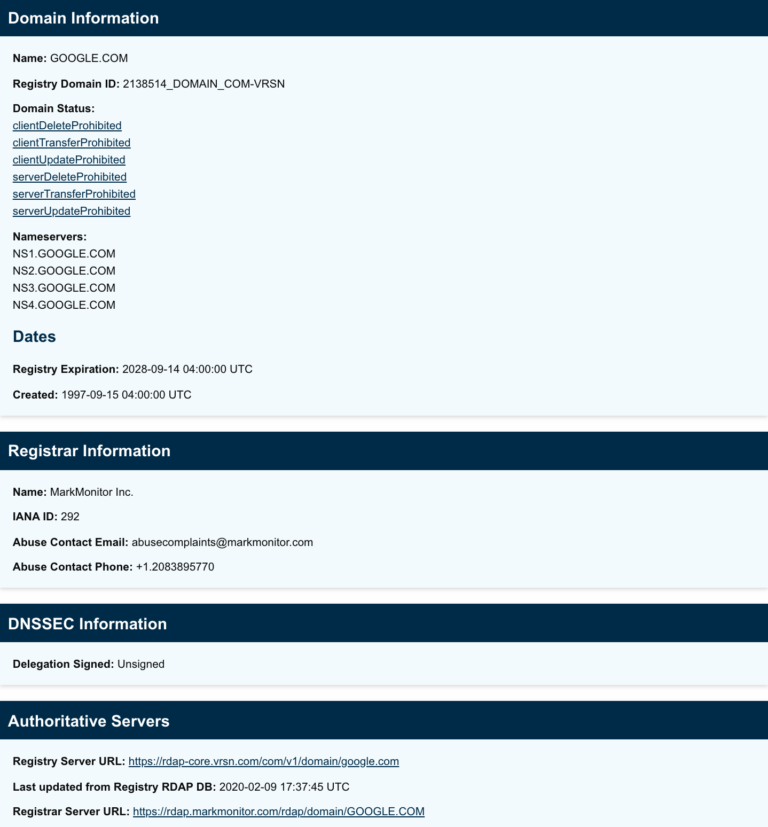 بهترین سایت های whois گرفتن از دامنه | گرفتن اطلاعات دامنه - ایرانیکا سرور