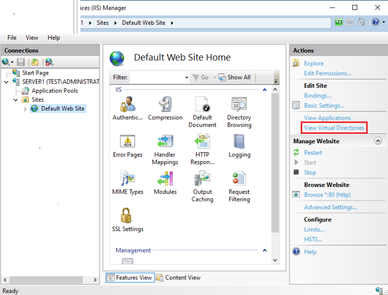 آموزش پیکربندی دایرکتوری مجازی در IIS ویندوز سرور - ایرانیکا سرور