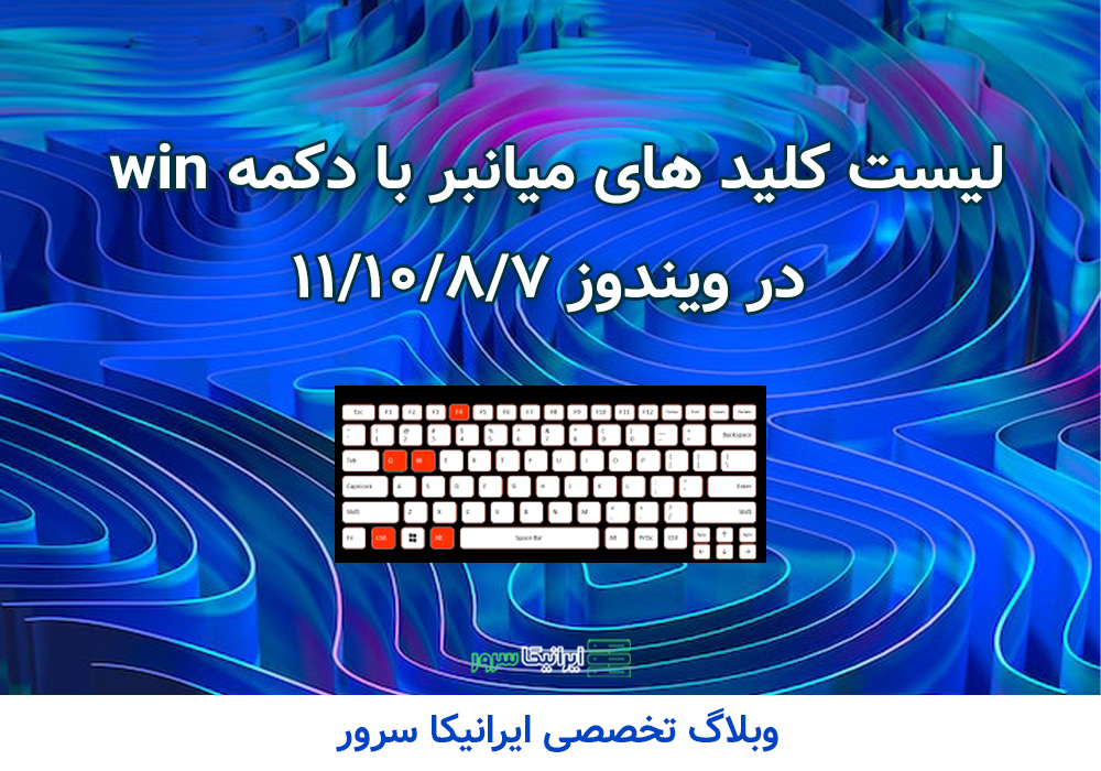 لیست کلید های میانبر با دکمه win در ویندوز 7/8/10/11 - ایرانیکا سرور